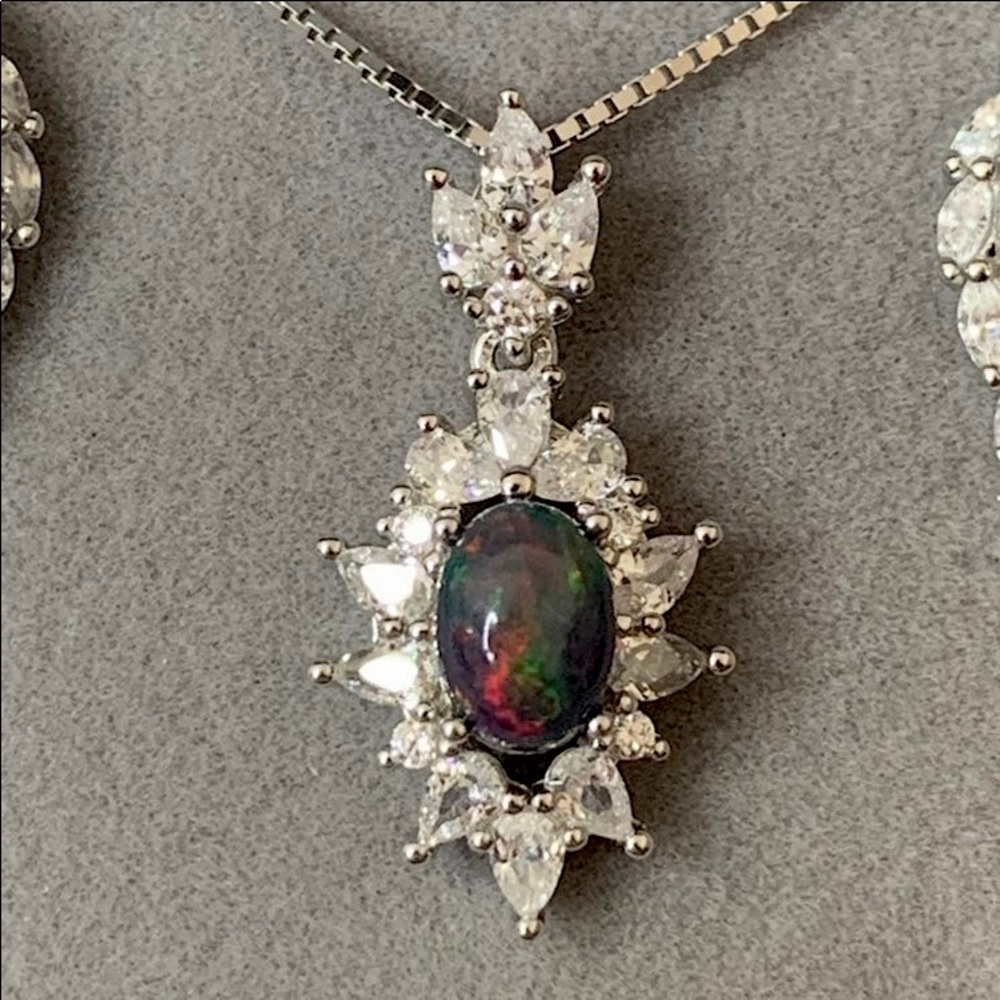 Natural Black Ethiopian Firestone Opal Pendant - Gem